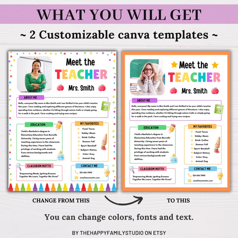 Editable Meet the Teacher Template, Back to School Printable Welcome ...