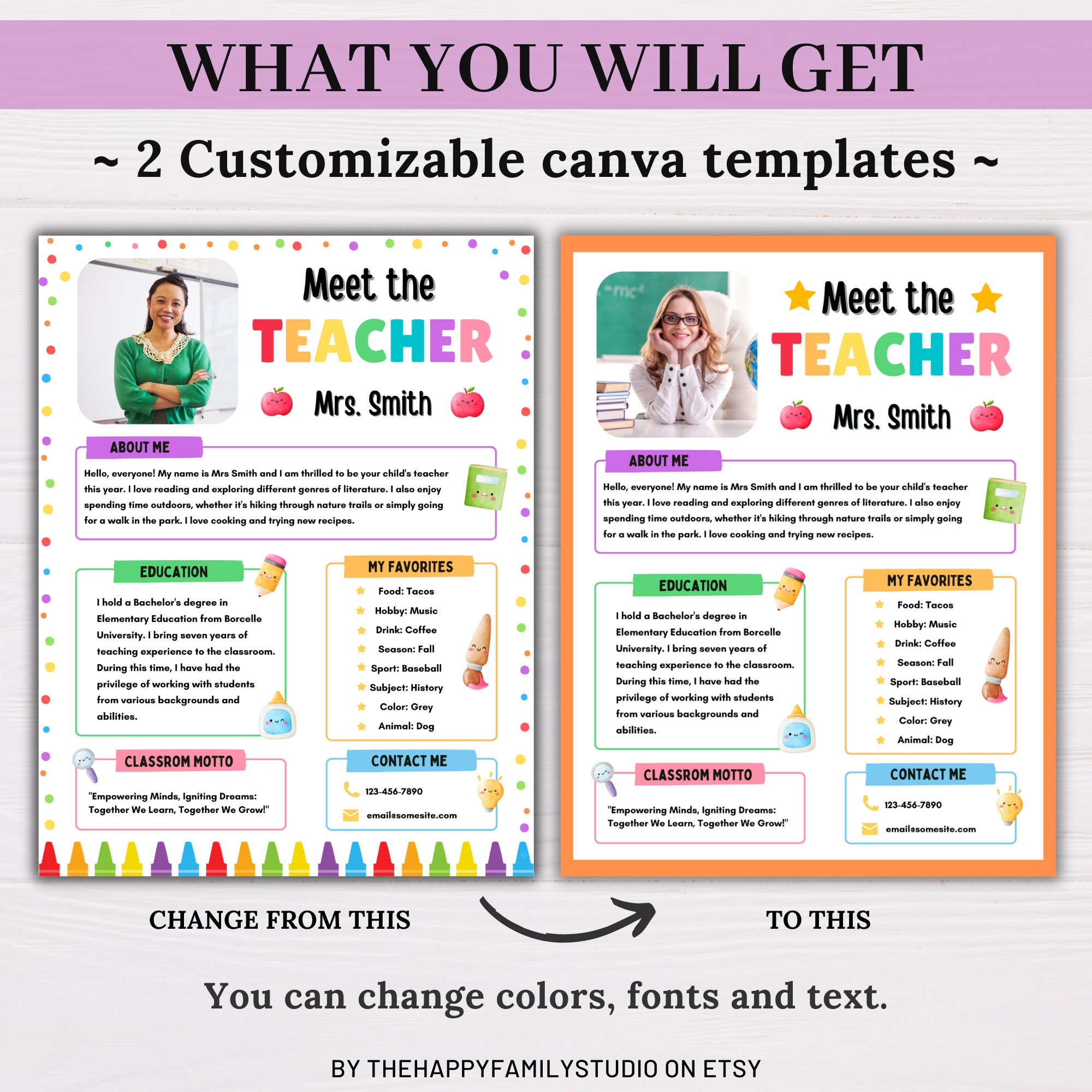 Editable Meet the Teacher Template, Back to School Printable Welcome ...
