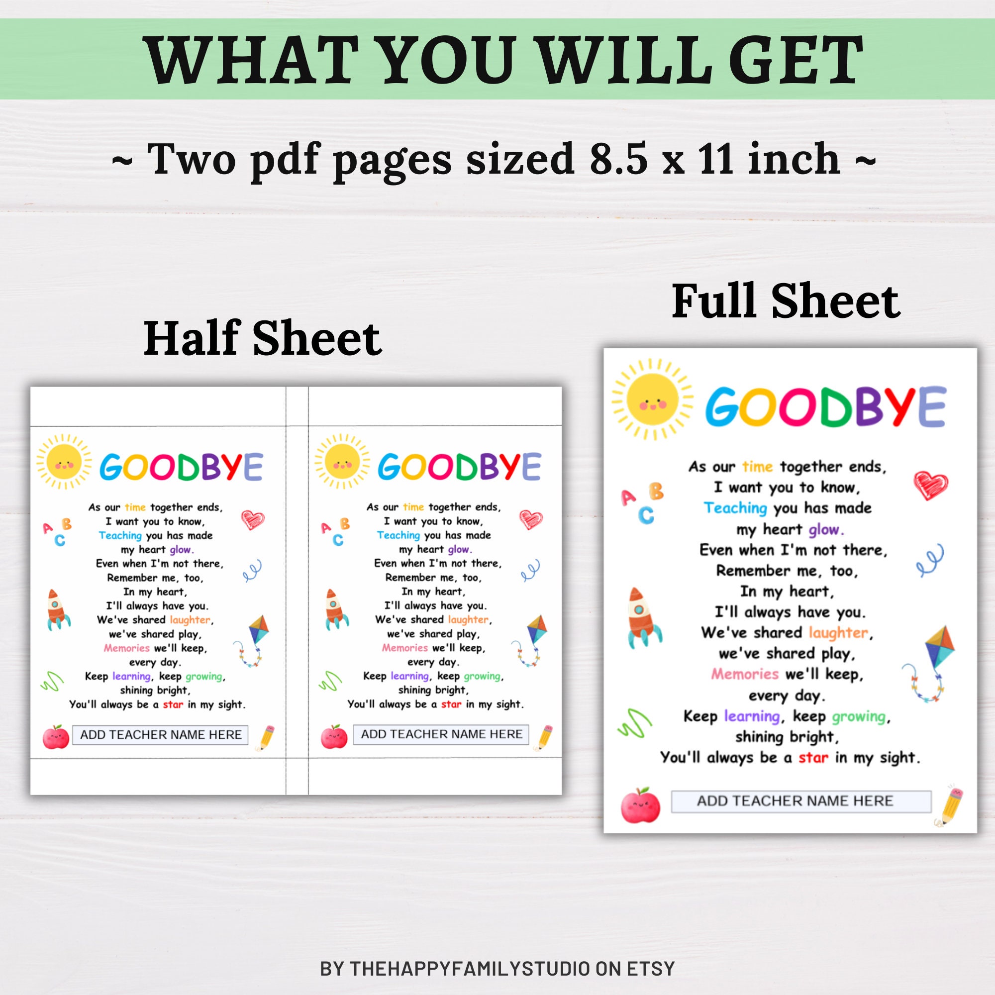 End of School Year Poem Gift From Teacher to Student, End of Year Gift ...