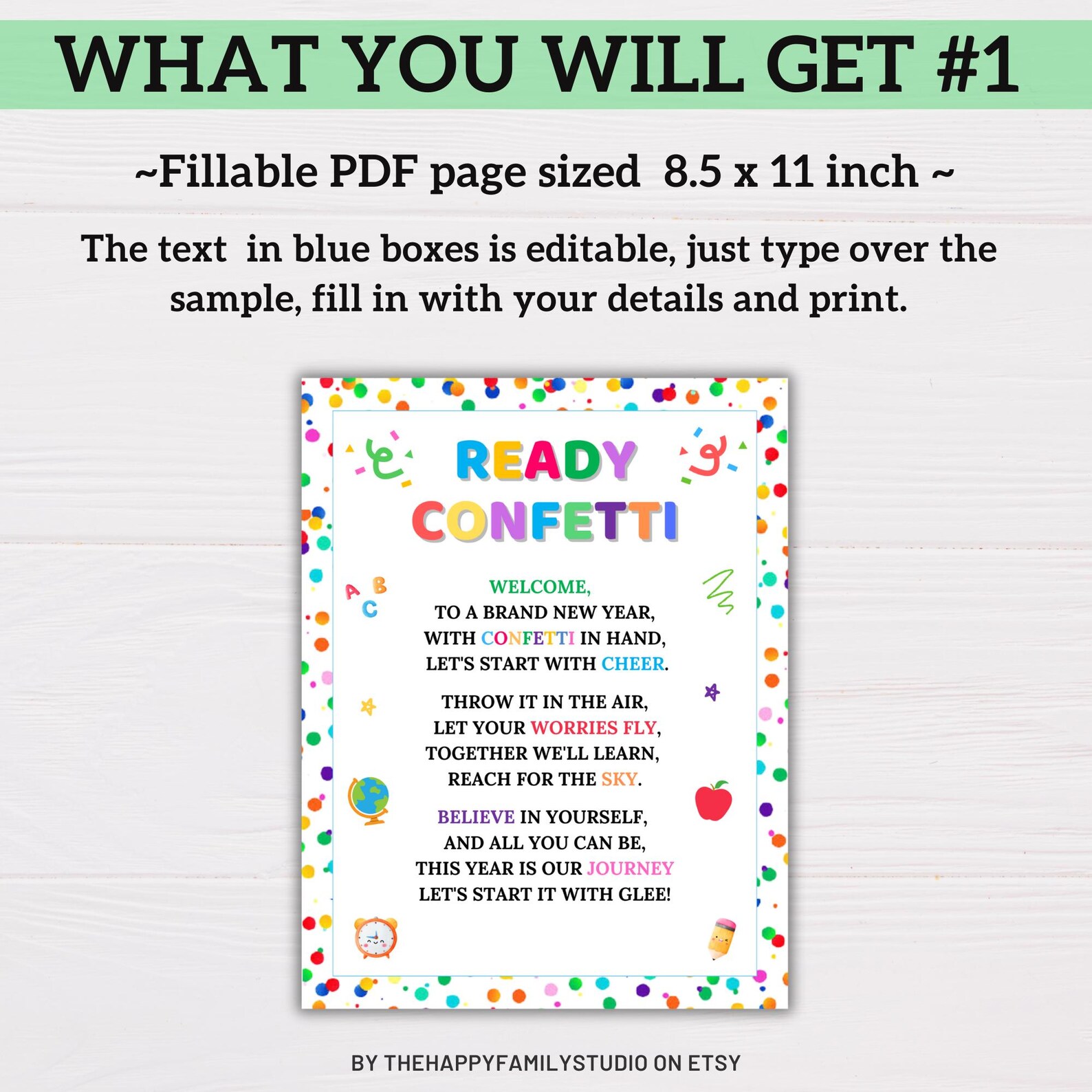 Ready Confetti Back to School, Ready Confetti Poem, First Day Jitters ...