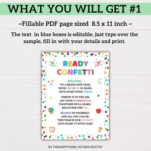 Ready Confetti Back to School, Ready Confetti Poem, First Day Jitters ...