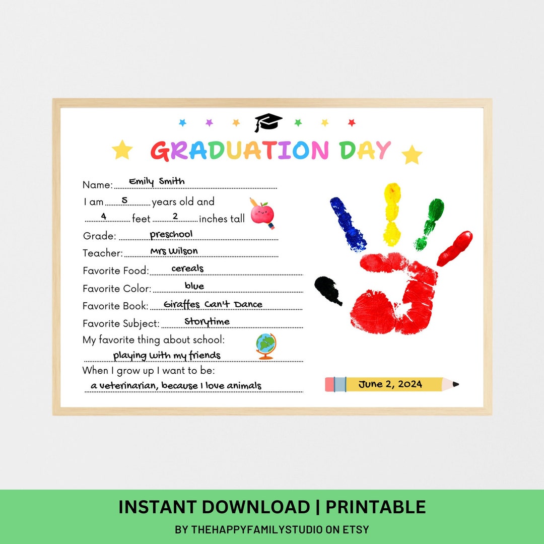Last Day of School Printable Graduation Keepsake, End of School ...