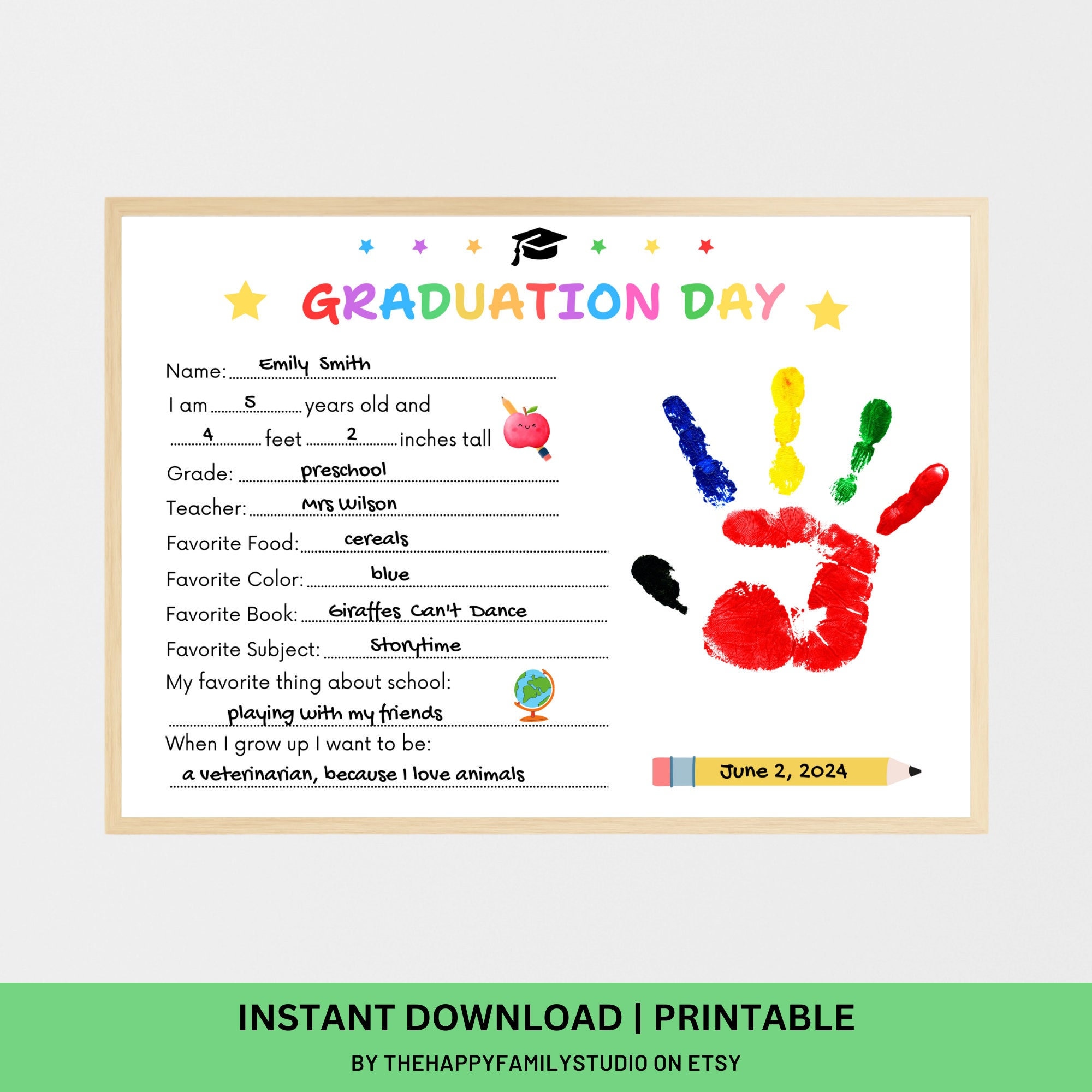 Last Day of School Printable Graduation Keepsake, End of School ...