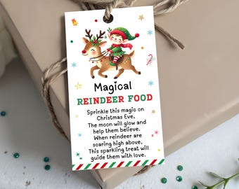 Printable Reindeer Food Tag, Christmas Eve Box, Magical Reindeer Food ...