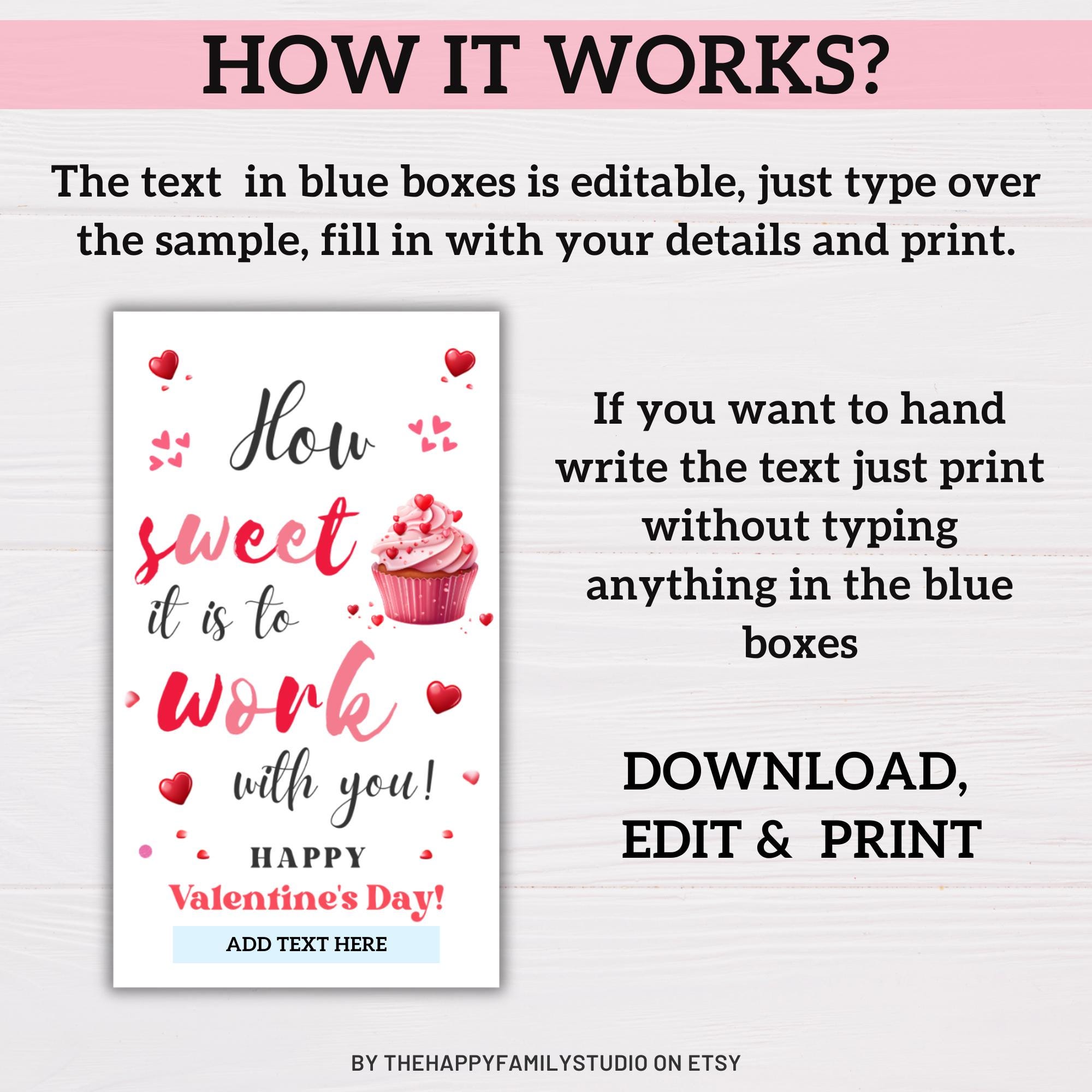 Valentine's Day Gift Tag, How Sweet It is to Work With You, Coworker ...