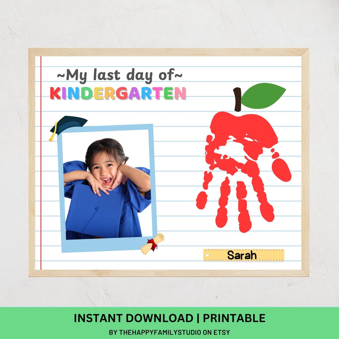 Kindergarten Graduation Handprint Art, Last Day of School Kids Activity ...
