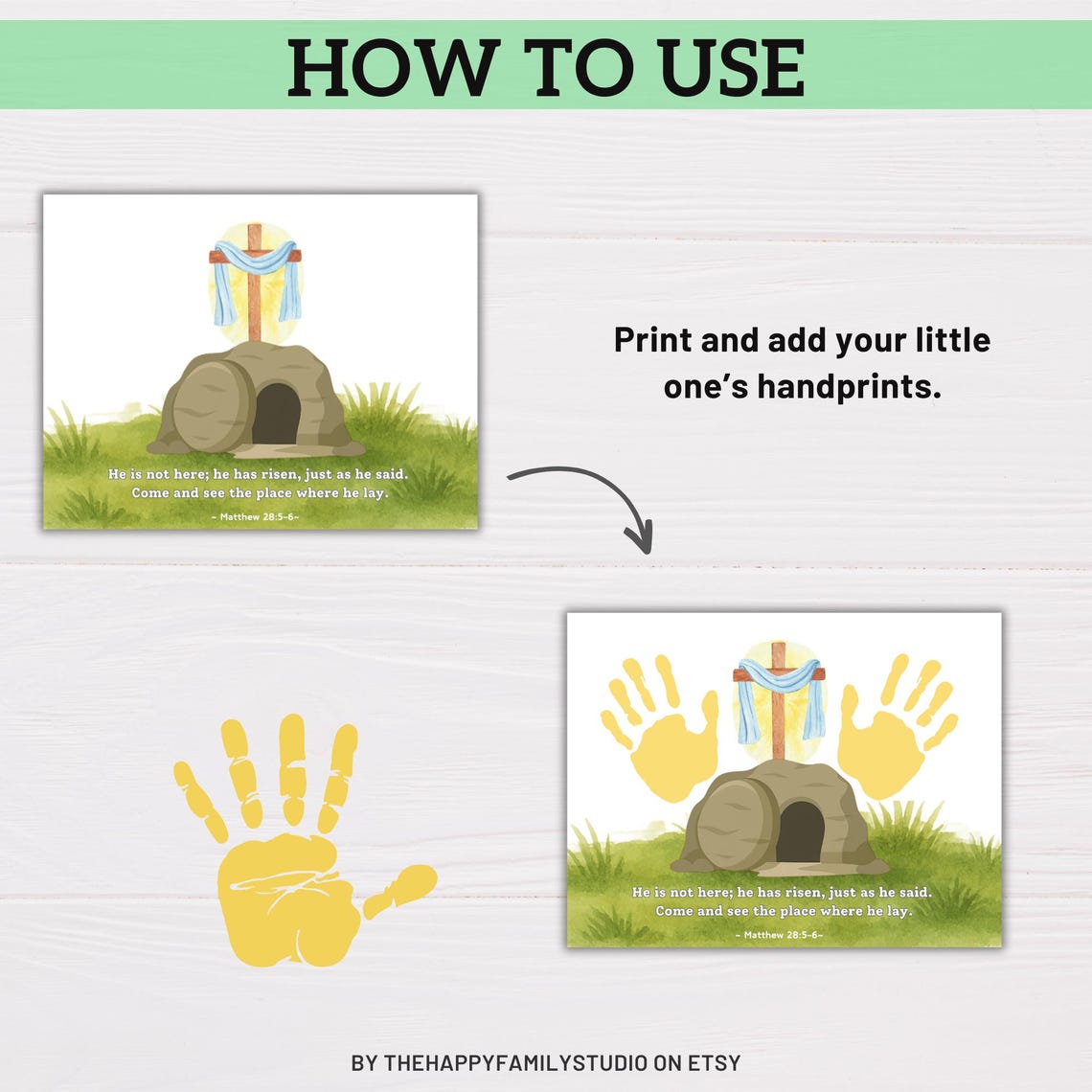 Jesus is Risen Easter Handprint Art, Resurrection Craft for Kids ...