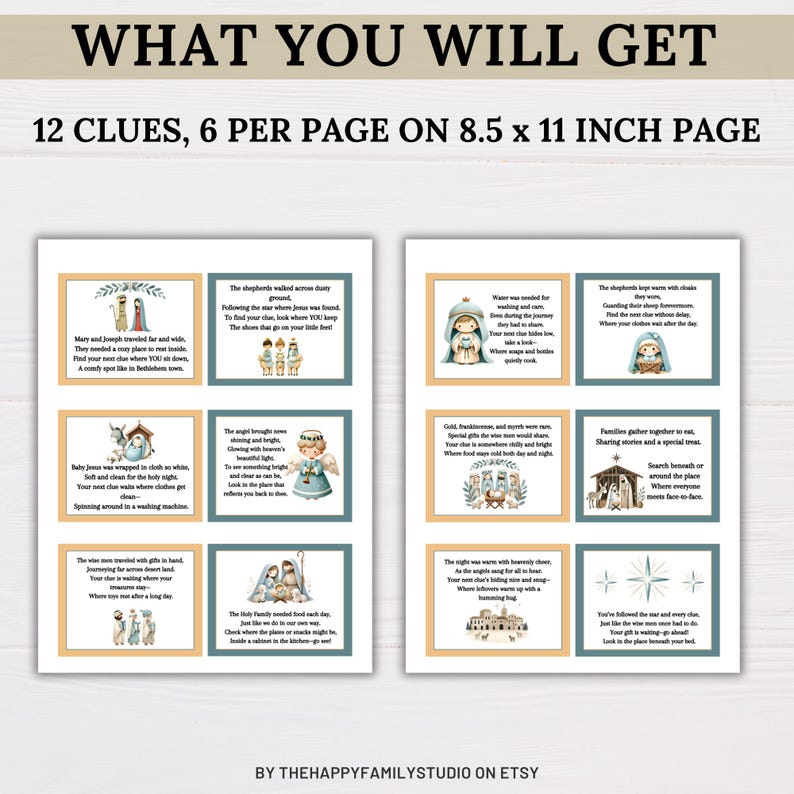 Nativity Treasure Hunt Clues, Nativity Scavenger Hunt, Christmas Story ...
