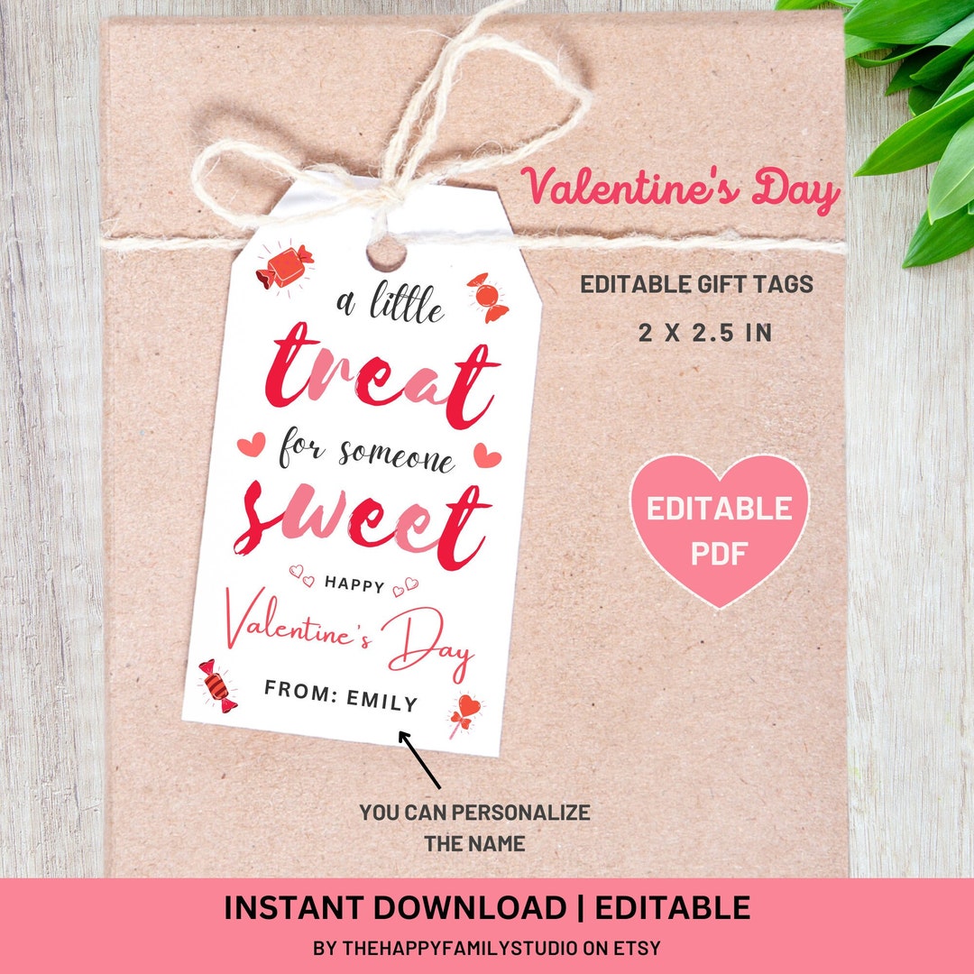 Valentine's Day Gift Tag, Printable A Little Treat for Someone Sweet ...