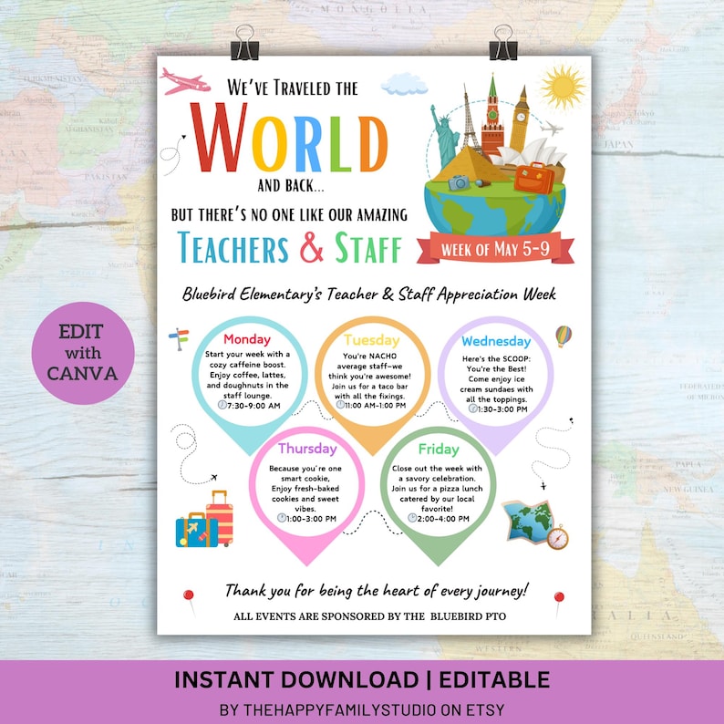 International Theme Teacher Appreciation Week Poster: Editable ...
