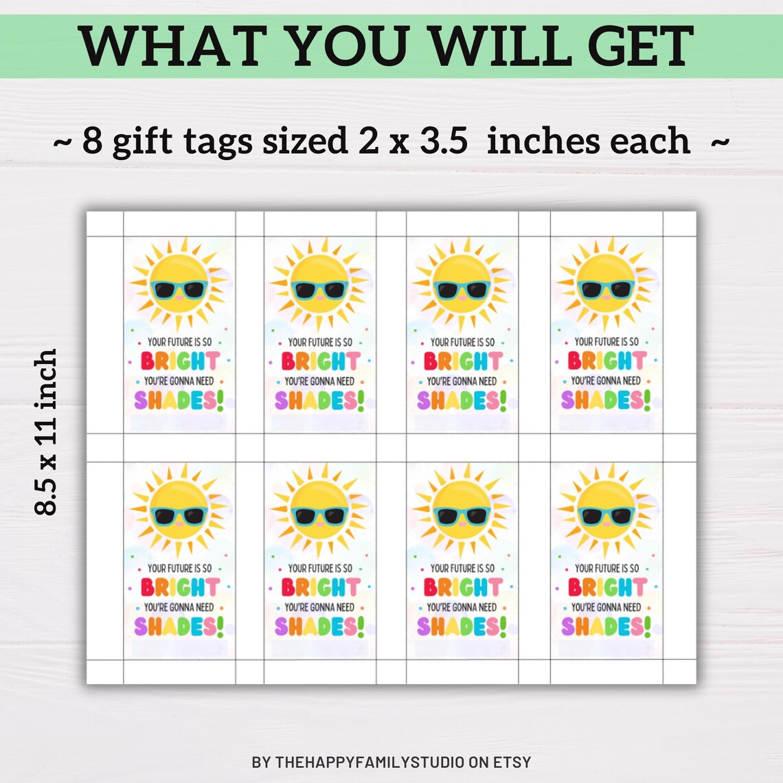 End of the Year Sunglasses Gift Tag, School is Out Sunglasses Sunshine ...