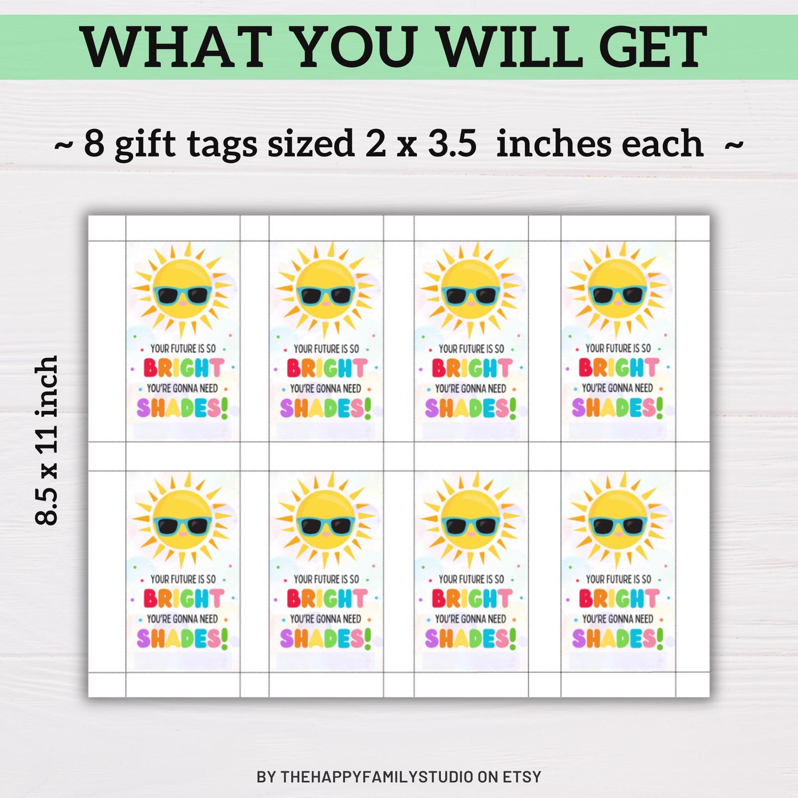 End of the Year Sunglasses Gift Tag, School is Out Sunglasses Sunshine ...