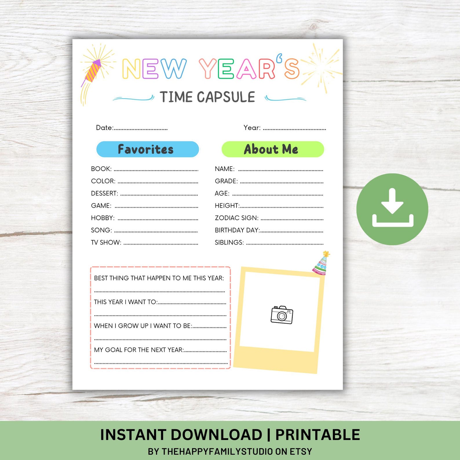 New Years Eve Time Capsule, Kids Year in Review, New Years Eve Kids ...