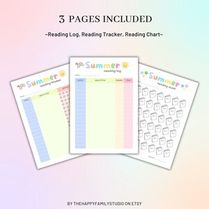 Summer Reading Log for Kids Reading Tracker Printable - Etsy