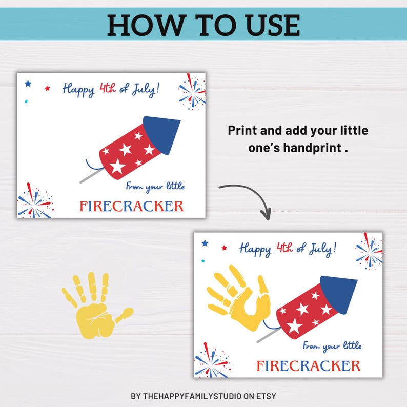 4th of July Handprint Craft, 4th of July Handprint Art, Independence ...