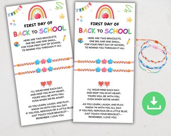 EDITABLE First Day of School Bracelet Gift Tag, Back to School Gift Tag ...