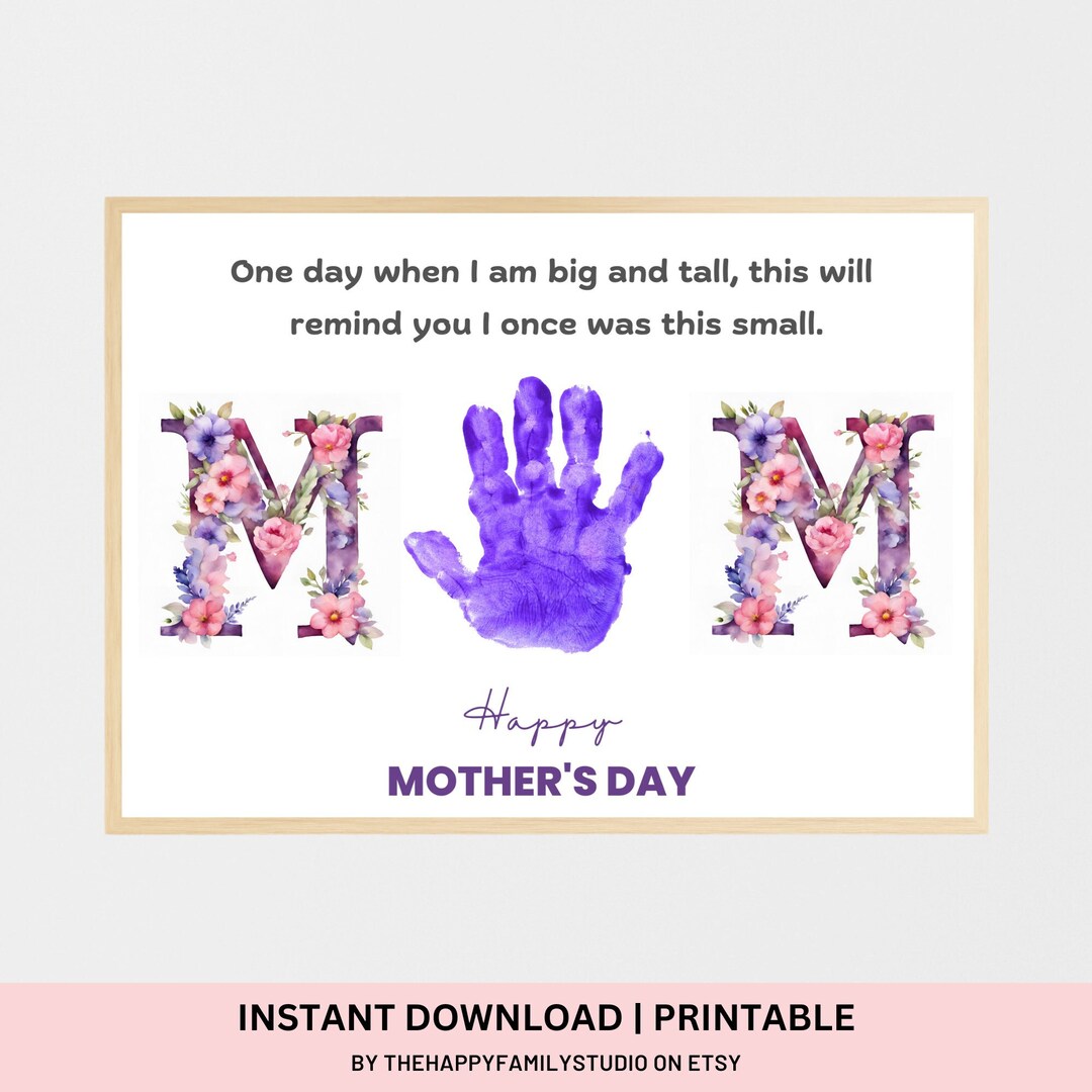Mother's Day Mom Handprint Art, Mothers Day Craft Activity, Mothers Day ...