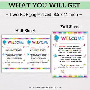 Welcome Back to School Letter for Students, Teacher Gift School Card ...