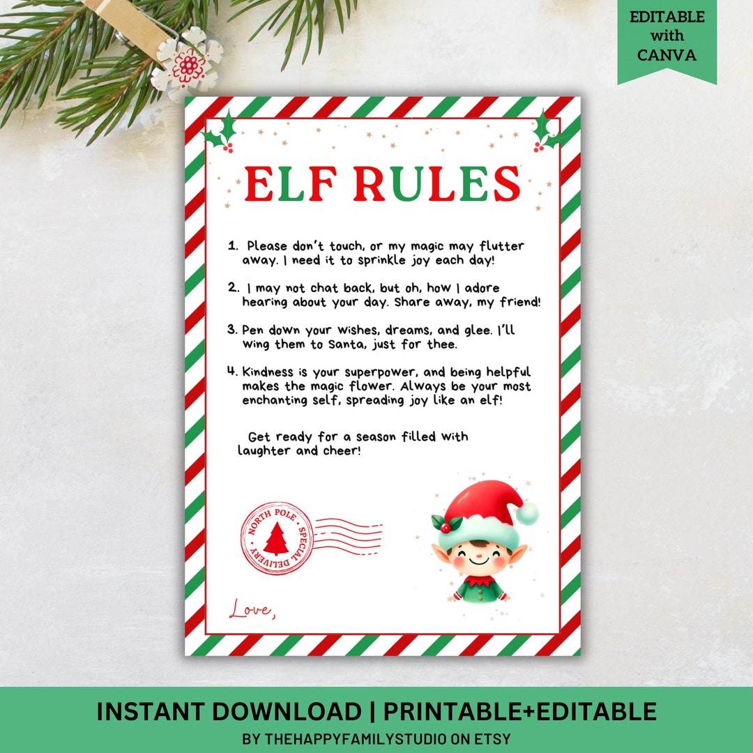 Editable Christmas Elf Rules, Elf Arrival Letter, Elf Letters to Kids ...