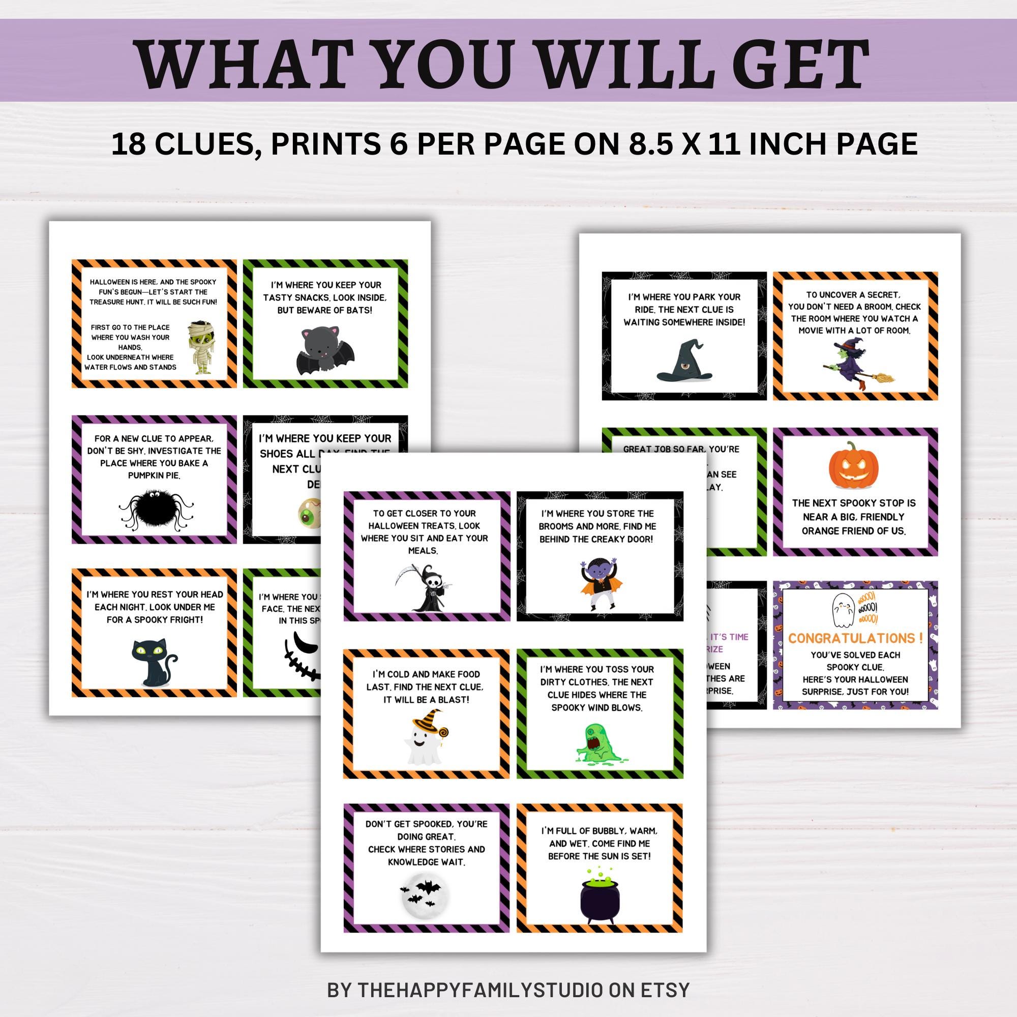 Halloween Scavenger Hunt for Kids, Ultimate Indoor Halloween Treasure ...