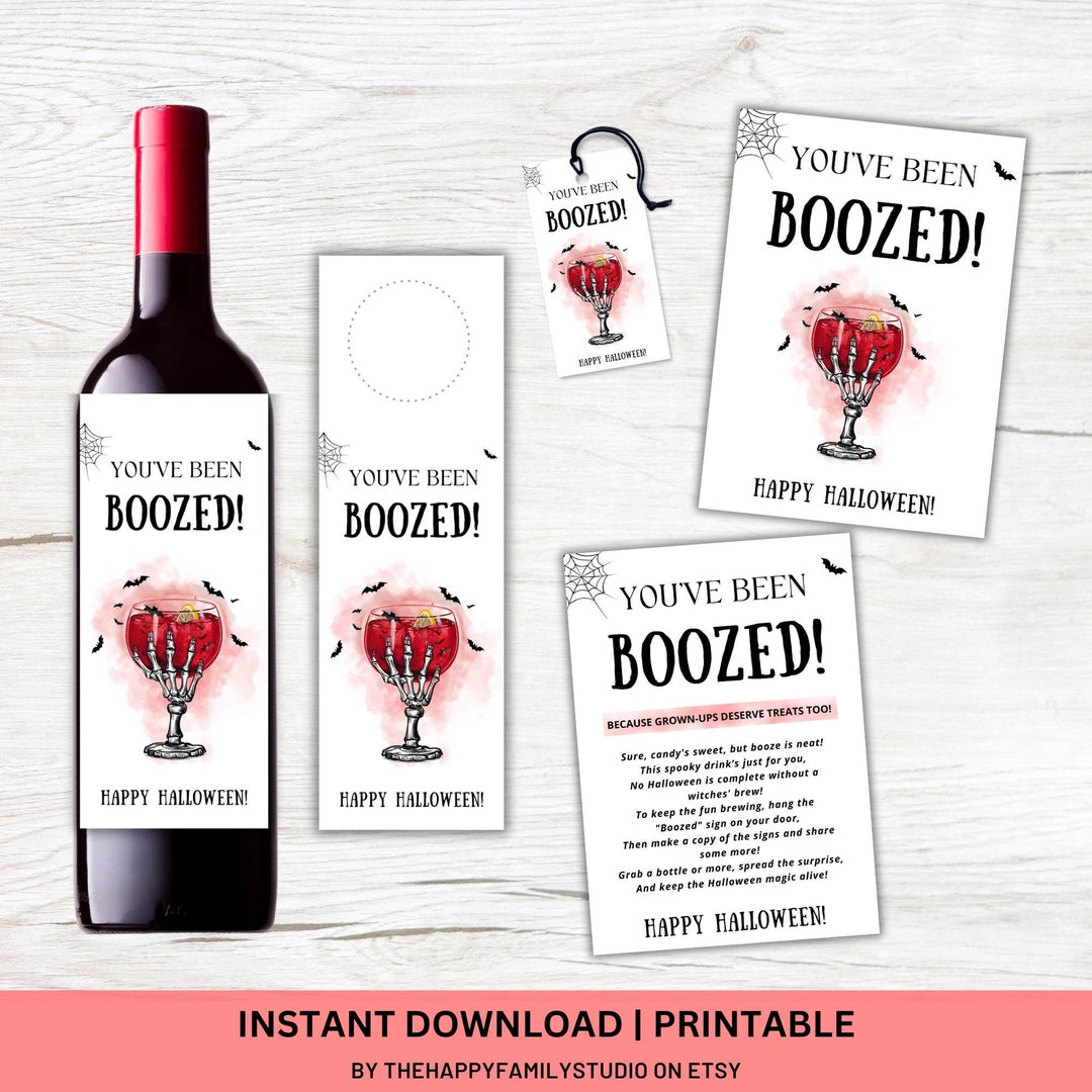 You've Been Boozed Sign Printable, I've Been Booed Coworker, Neighbor ...