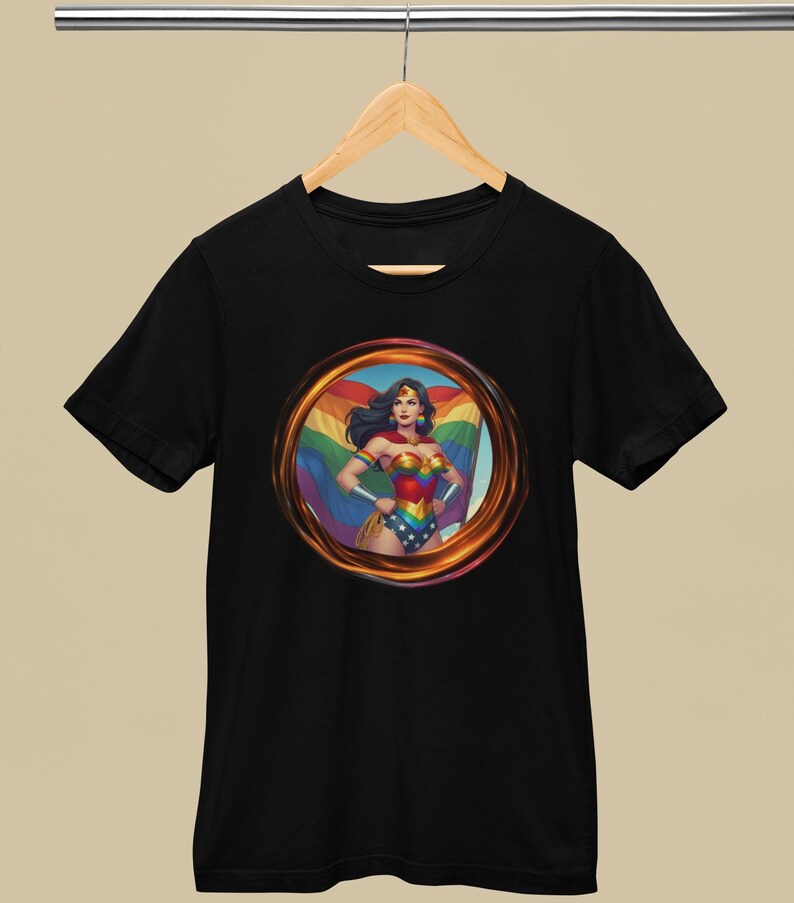 Wonder Woman Pride Flag LGBTQ Gay Pride Rainbow Shirt by Patrick Scott ...