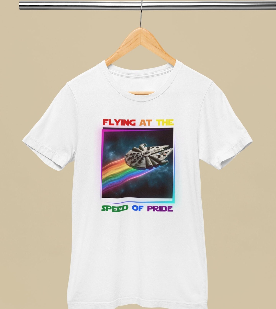 Flying at the Speed of Pride Millennium Falcon Shirt LGBTQ T-shirt Star ...
