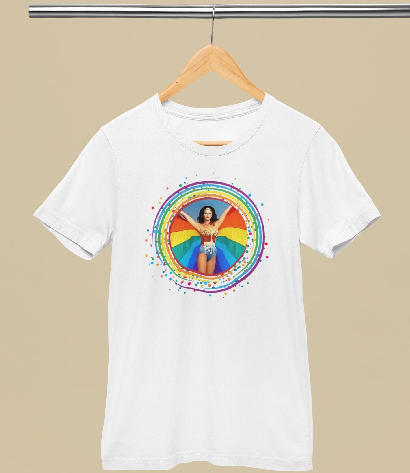 Wonder Woman Pride Flag LGBTQ Gay Pride Shirt by Patrick Scott Designs ...