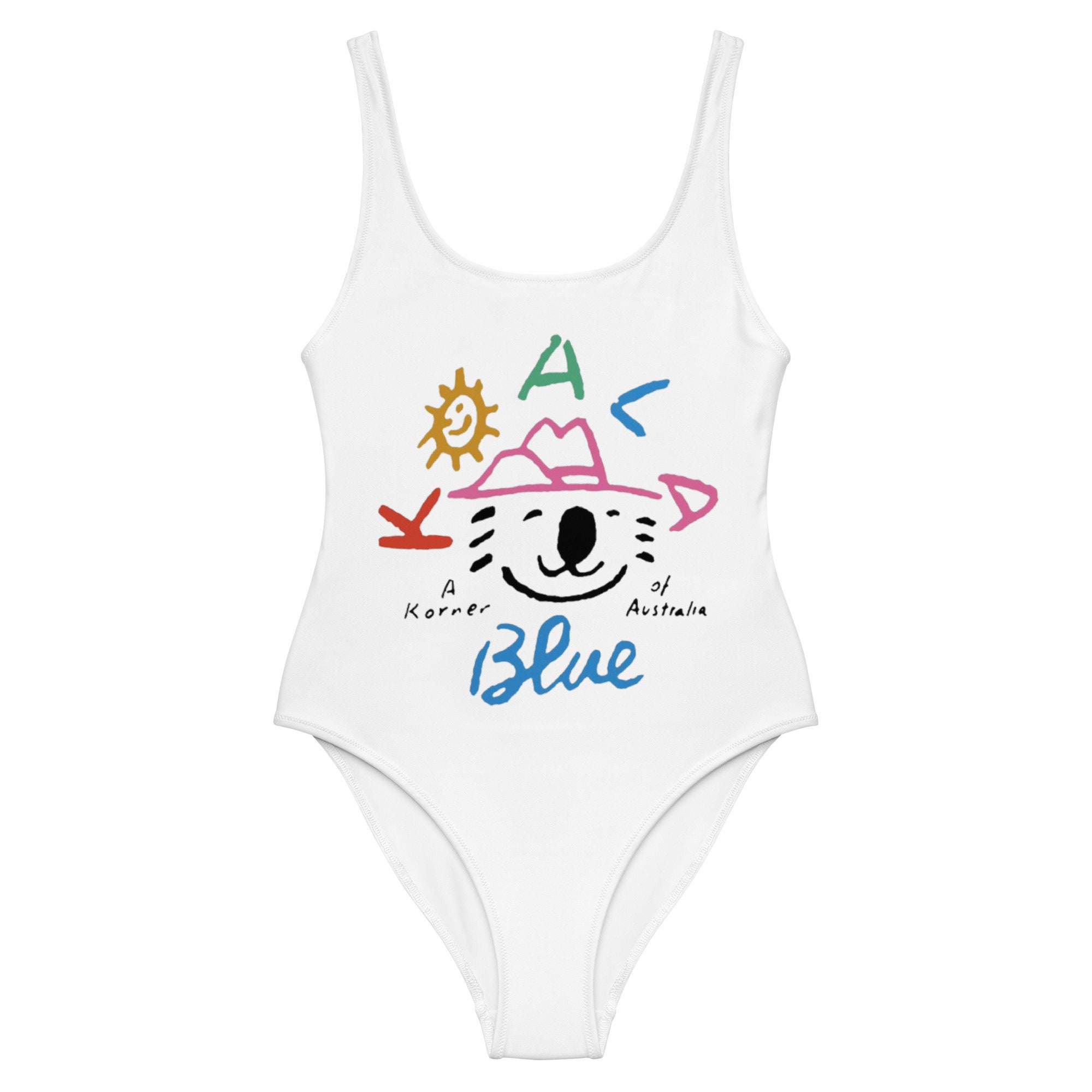 Koala Blue Iconic Logo One-piece Swimsuit – Dive Into 80s Nostalgia ...