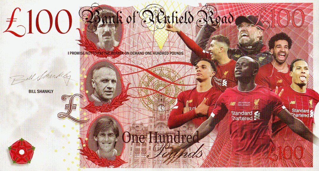 Novelty Liverpool Football Club Bank Note. - Etsy