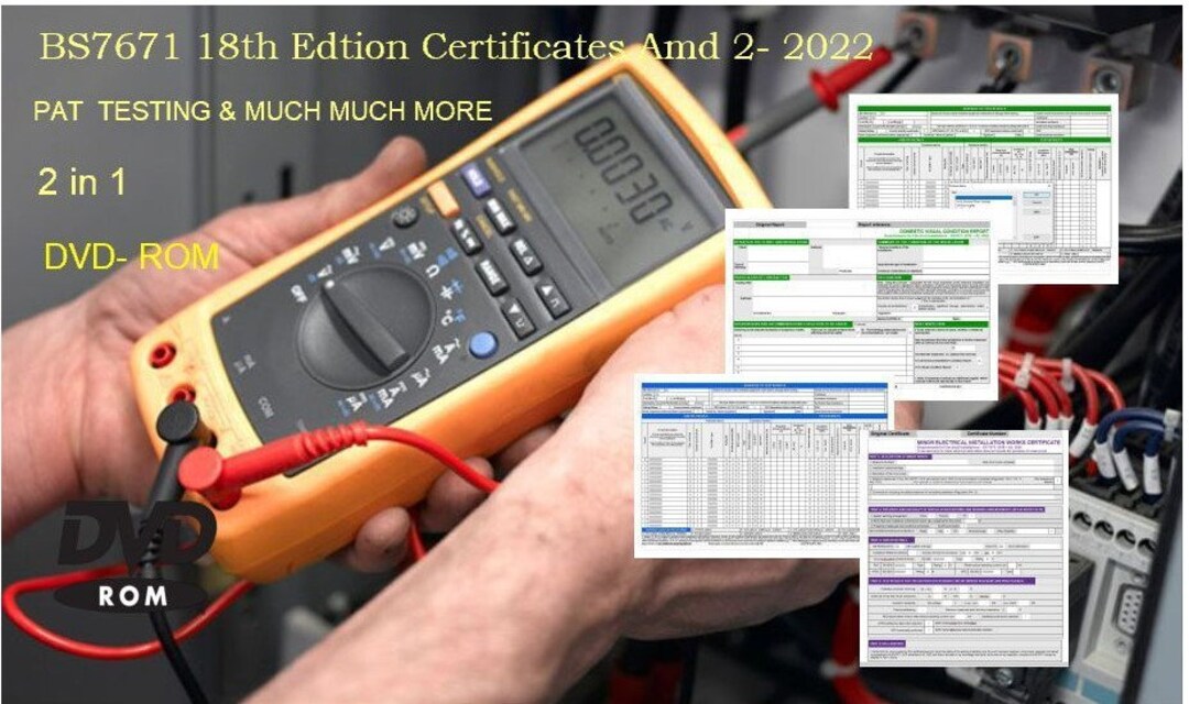 Electrical & PAT TESTING Certificates BS7671 18th Edition Amd 2: 2022 ...