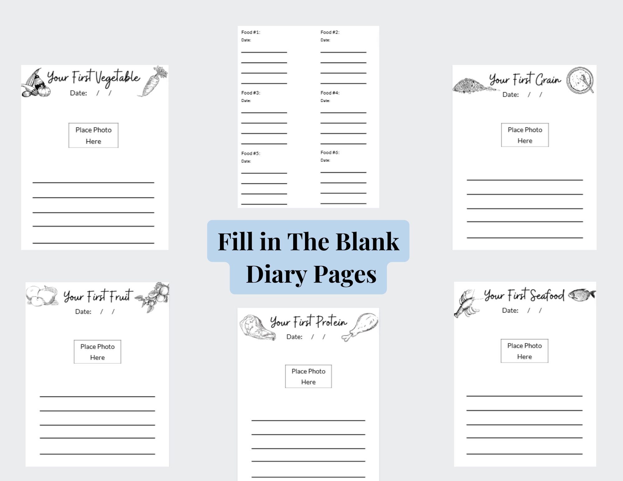 Baby Blue First Foods Diary 100 First Foods Challenge Baby - Etsy