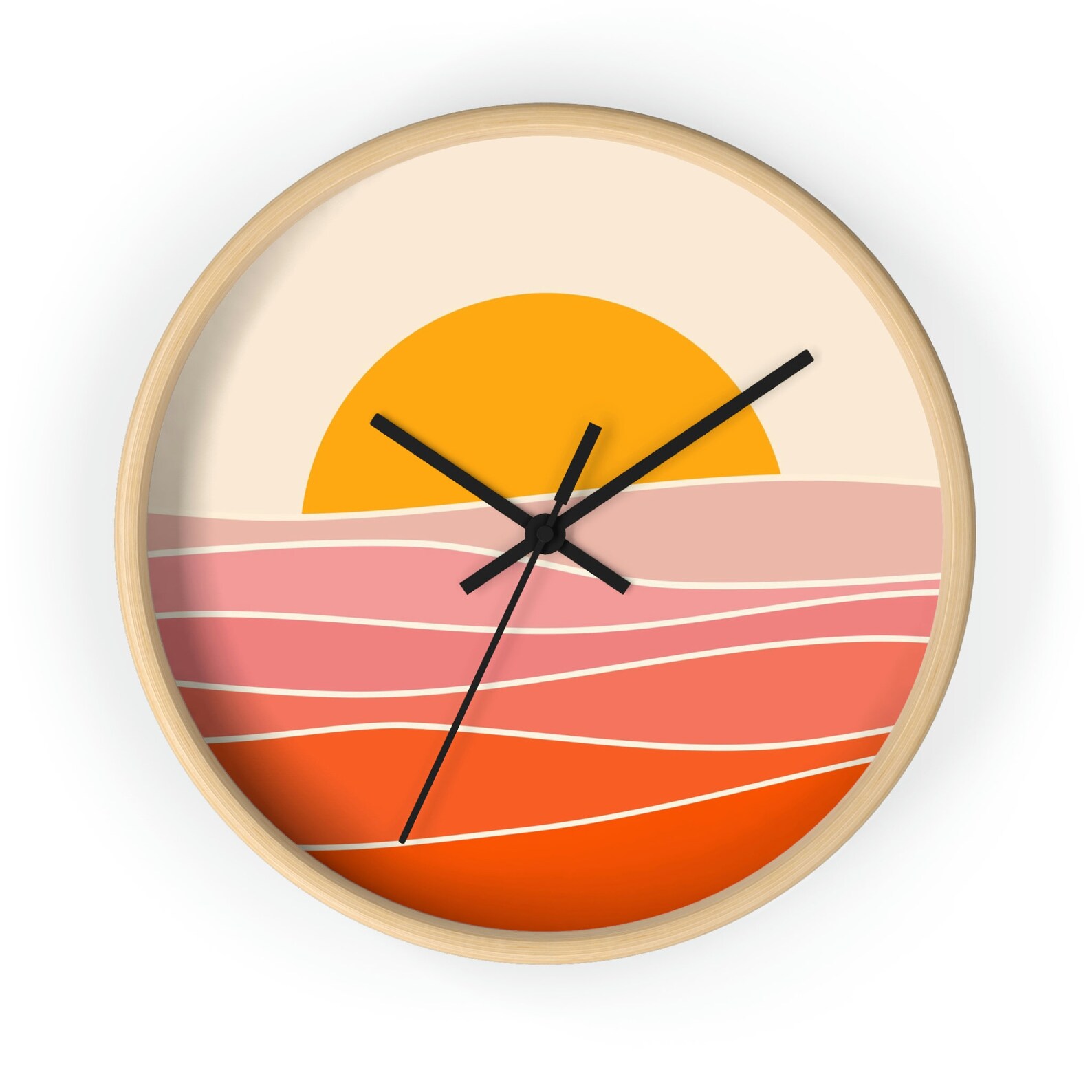 Chasing Sunsets Wall Clock, Battery Operated, Pattern, 3 Colors, Wood, Home Decor - Etsy
