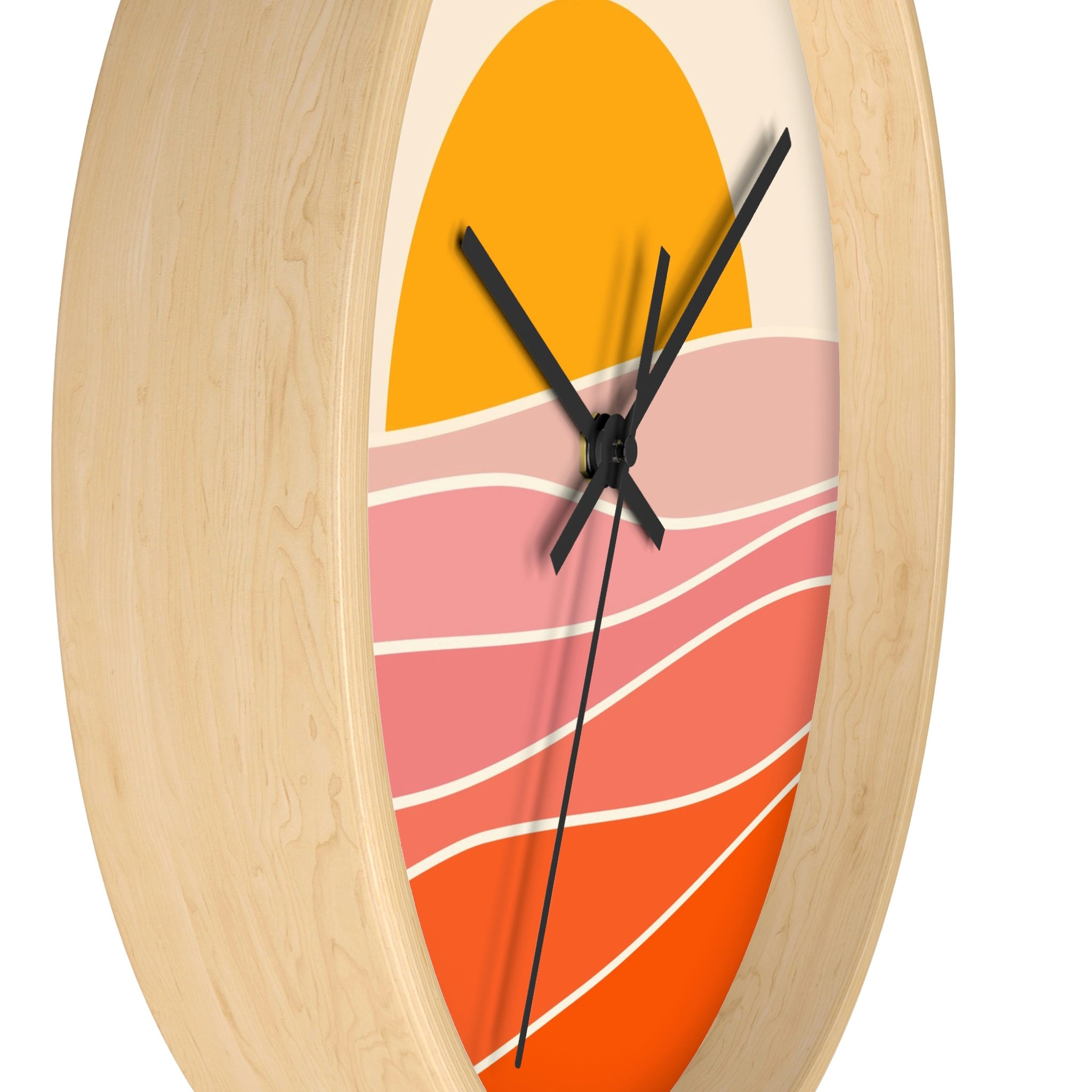 Chasing Sunsets Wall Clock, Battery Operated, Pattern, 3 Colors, Wood, Home Decor - Etsy