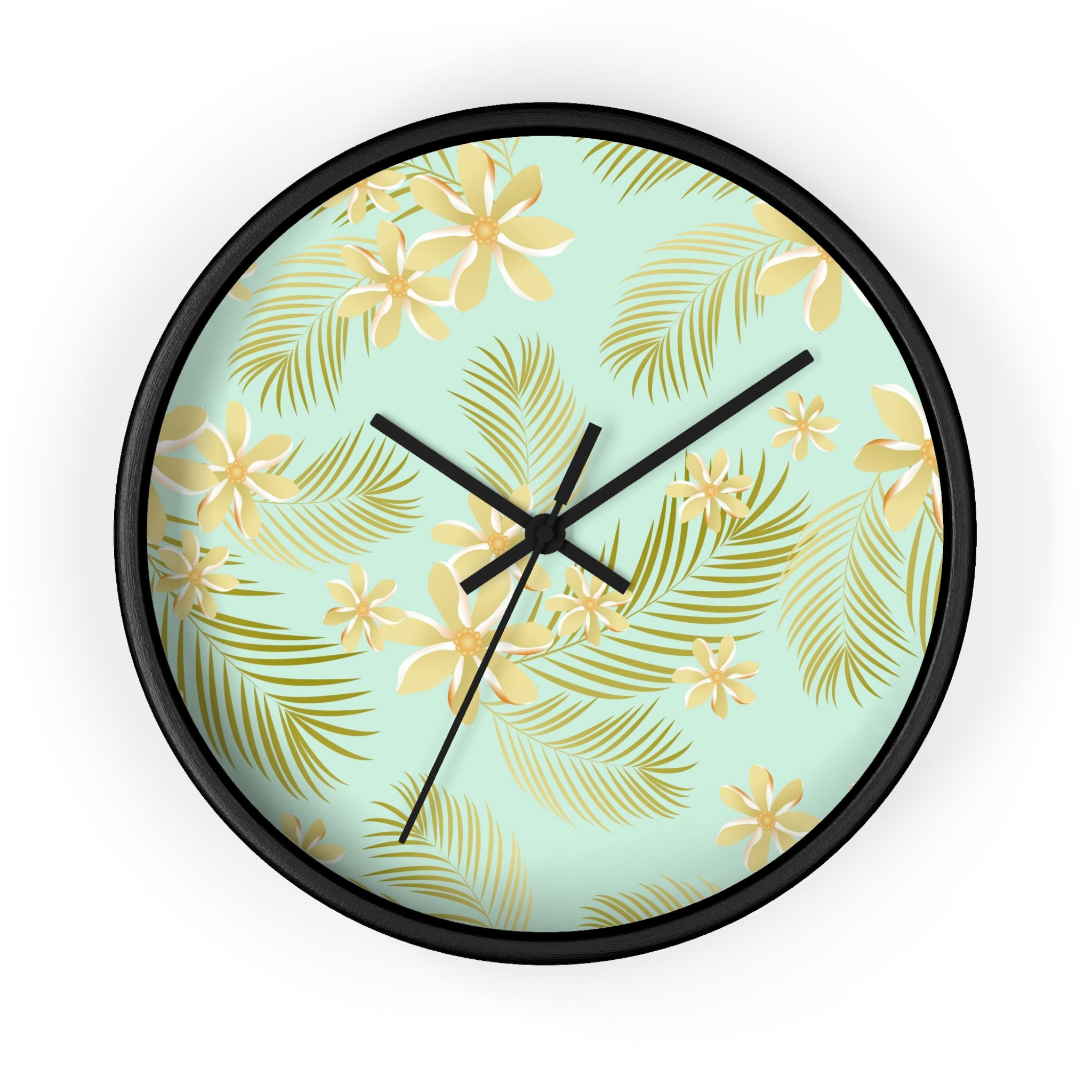 Hawaiian Wall Clock, Battery Operated, Pattern, 3 Colors, Wood, Home ...