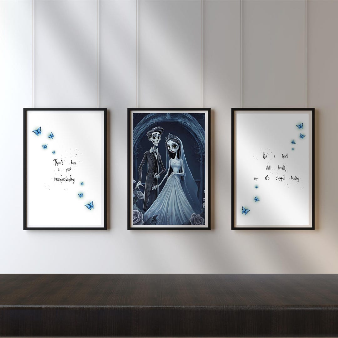 Corpse Bride Set of 4 Digital Posters for Tim Burton Fans, Instant PDF ...