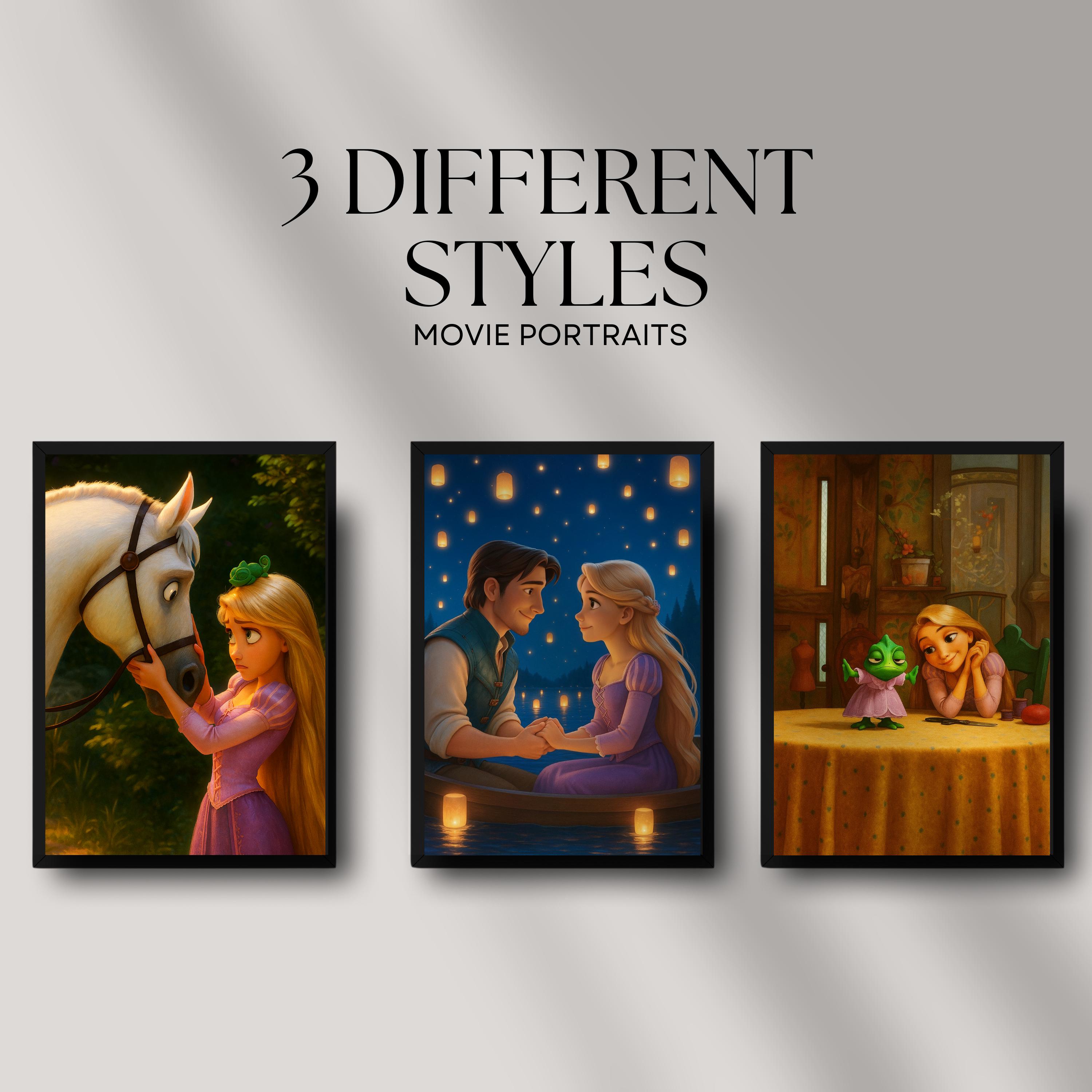 Rapunzel Wall Art Set: Tangled Nursery Decor With Maximus, Pascal and ...