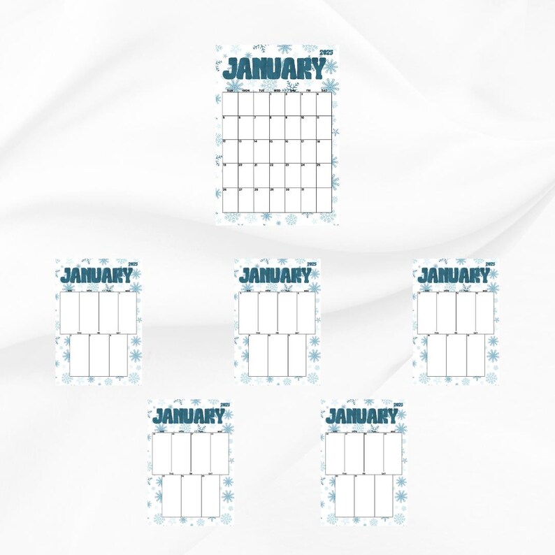 2025 Colorful January Fillable Calendar, Monthly & Weekly, Minimalist ...
