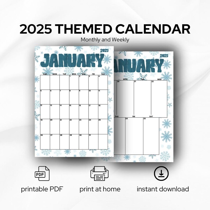 2025 Colorful January Fillable Calendar, Monthly & Weekly, Minimalist ...
