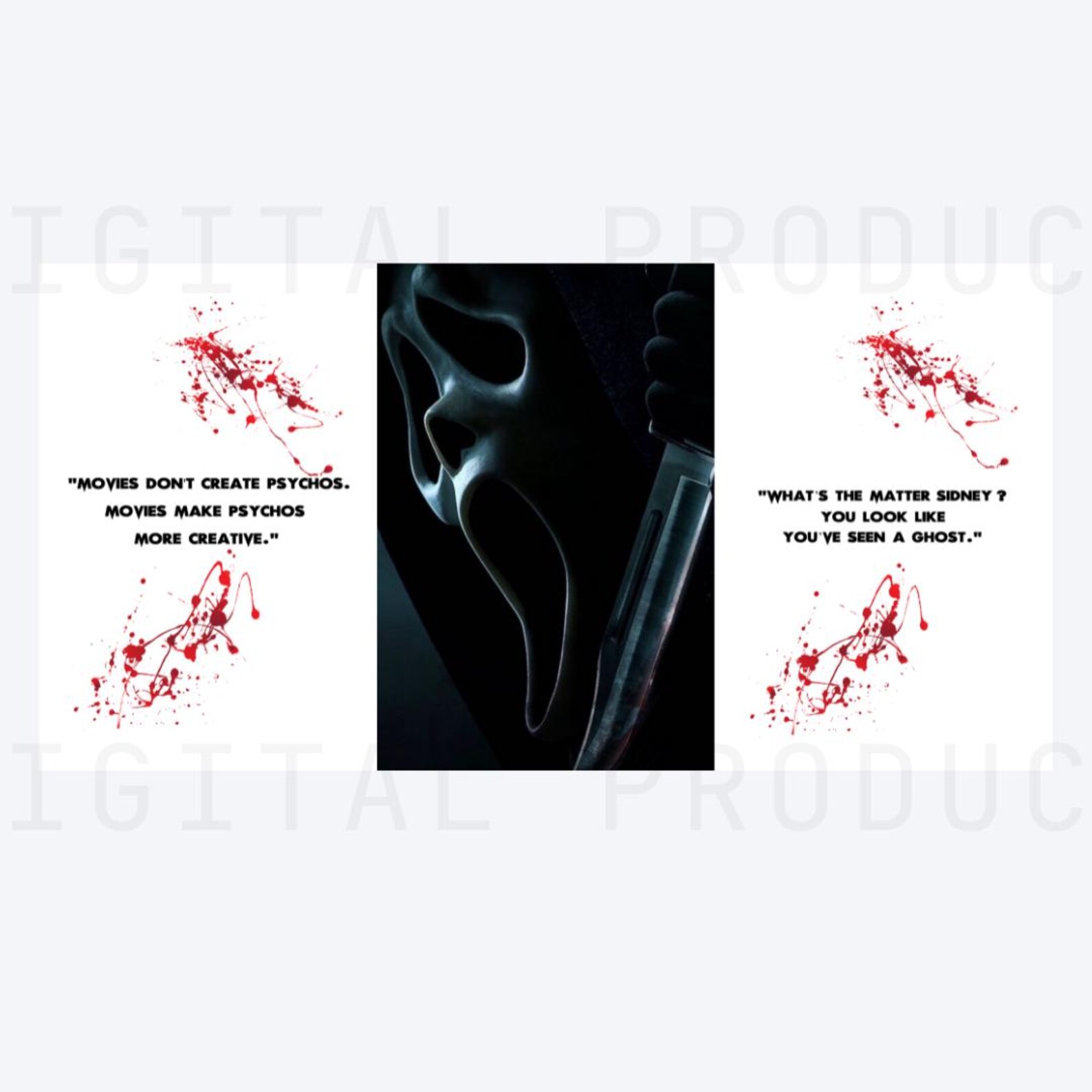 Iconic Scream Ghostface Poster in 4 Sizes, Instant Download Print for ...