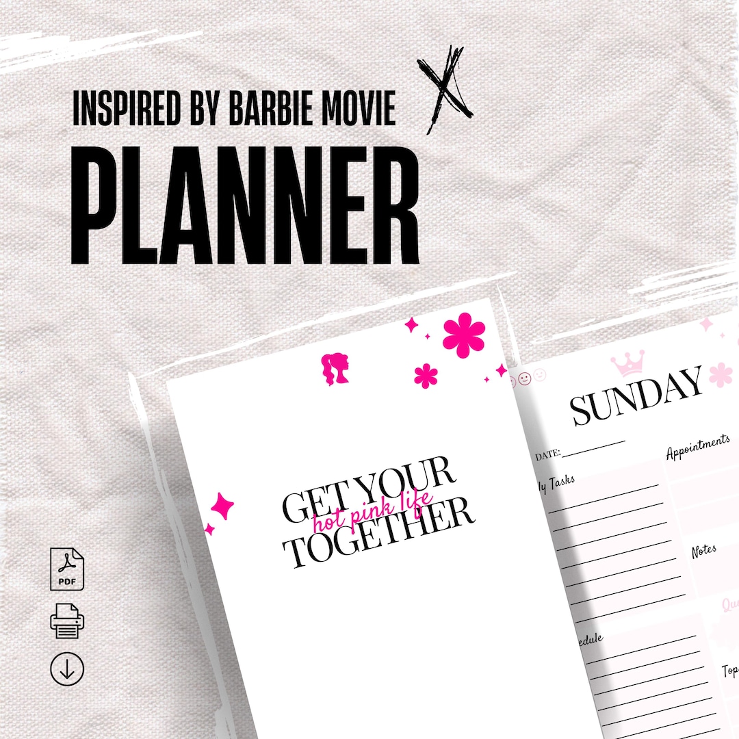 Barbie Movie Planner: Pink Aesthetic Journal - Monthly, Weekly and ...