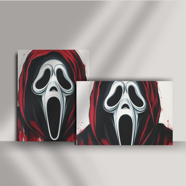 Ghostface Scream Gallery Canvas for Horror Fans, Scream Franchise Wall ...