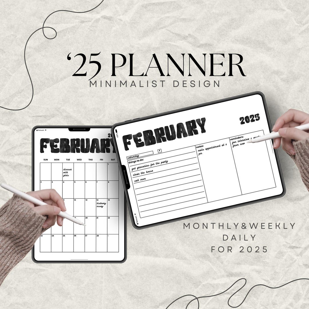 Digital Undated Planner for Effortless Design, Monthly Weekly Daily ...