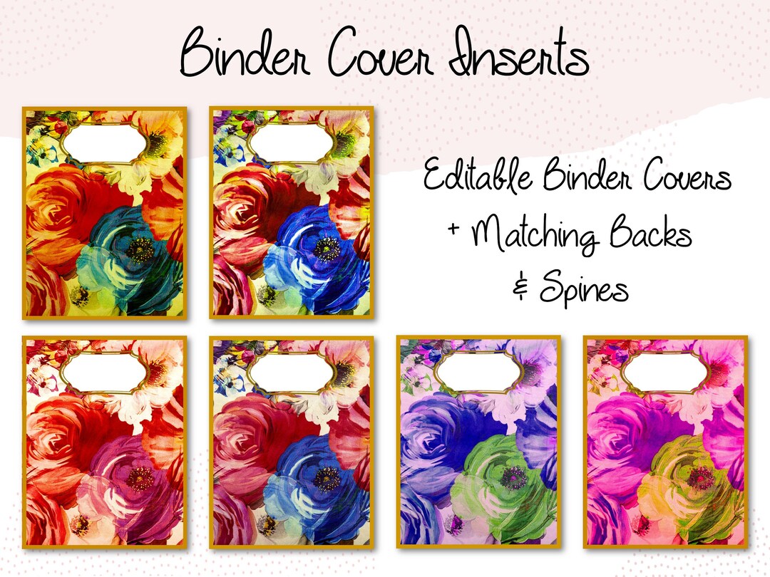Vintage Floral Binder Cover Inserts, Backs & Spines | Perfect for ...