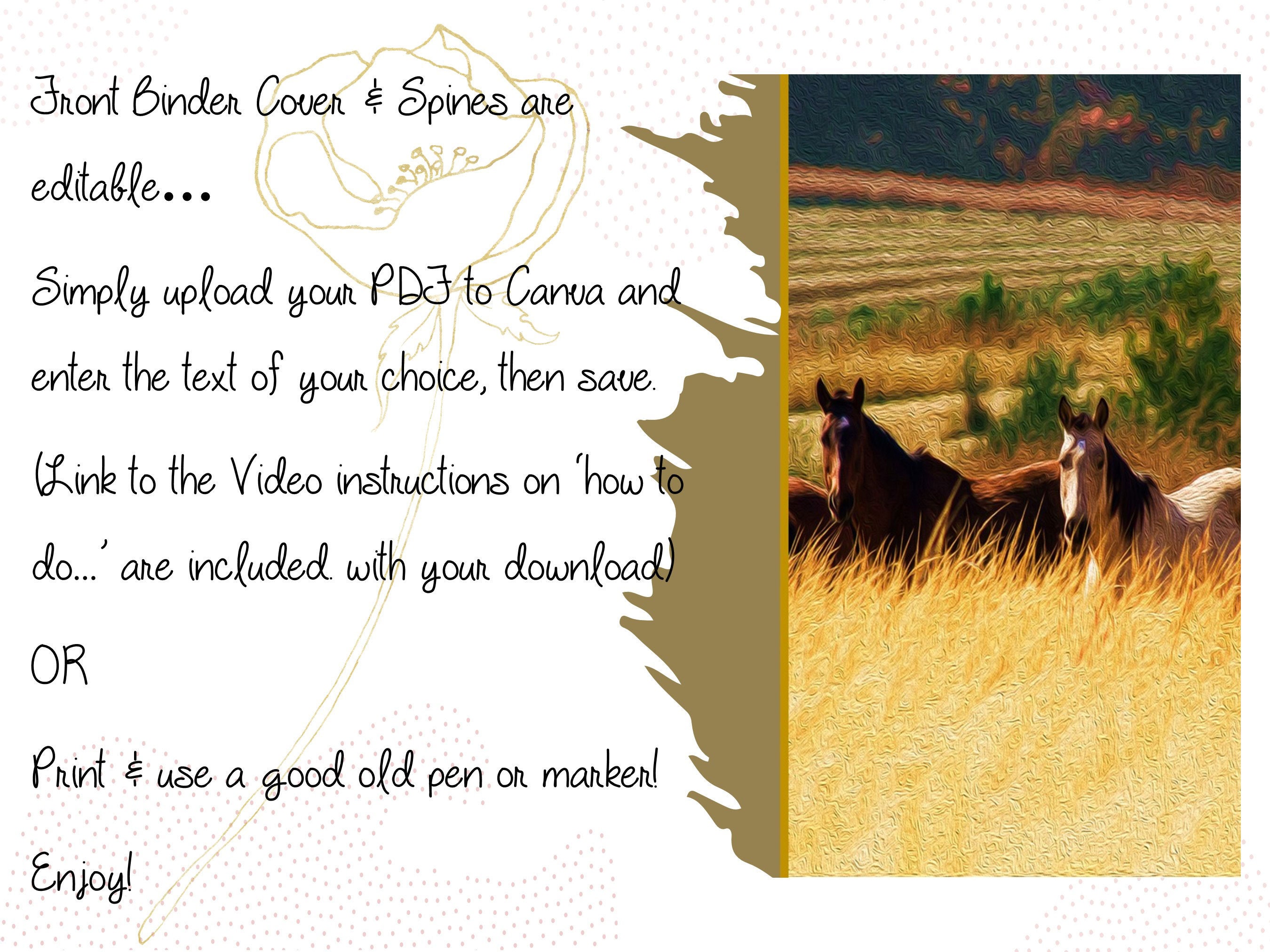 Horse Printable Binder Cover Sets | Plus Matching Binder Backs & Spines ...