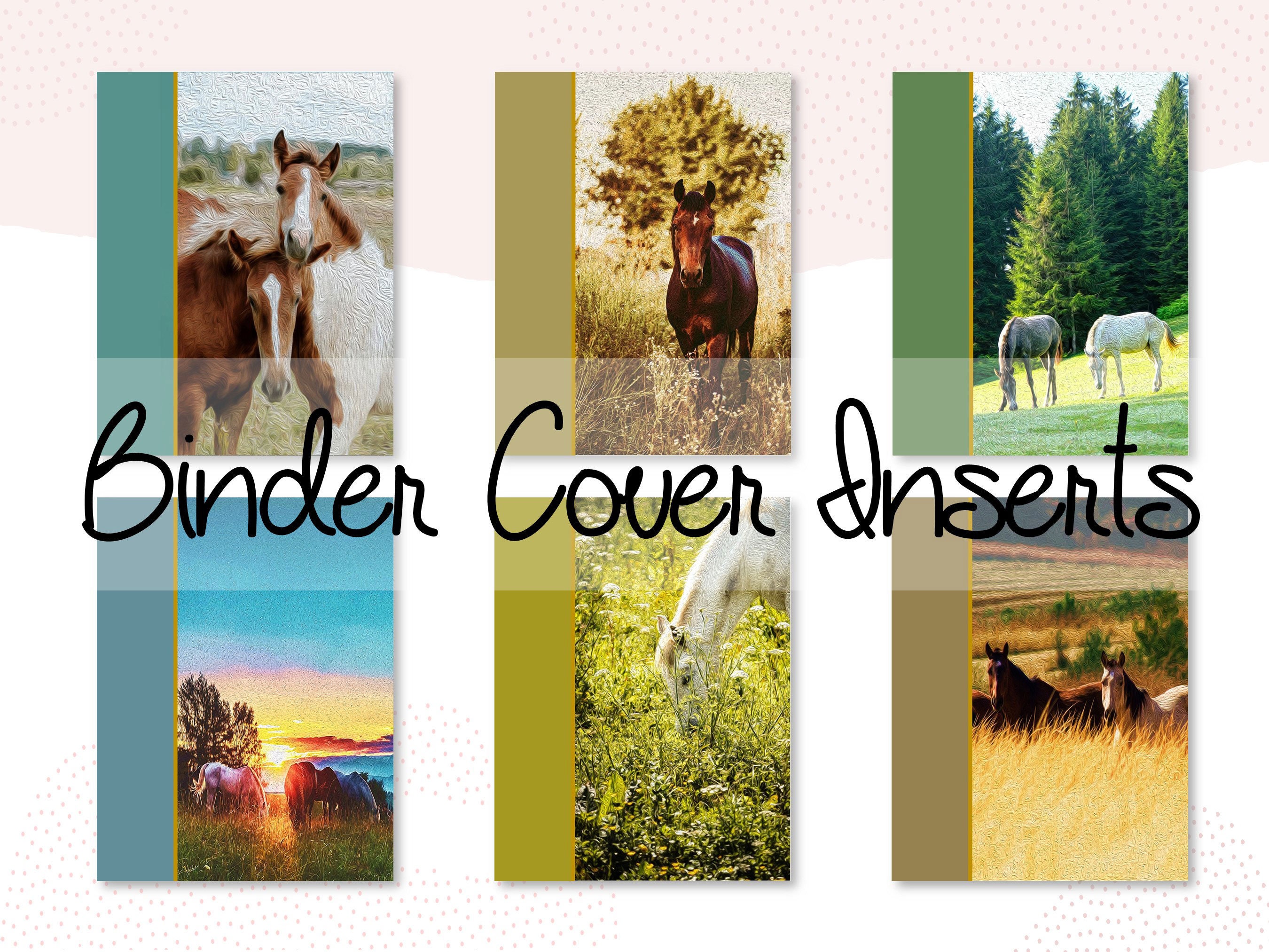 Horse Printable Binder Cover Sets | Plus Matching Binder Backs & Spines ...
