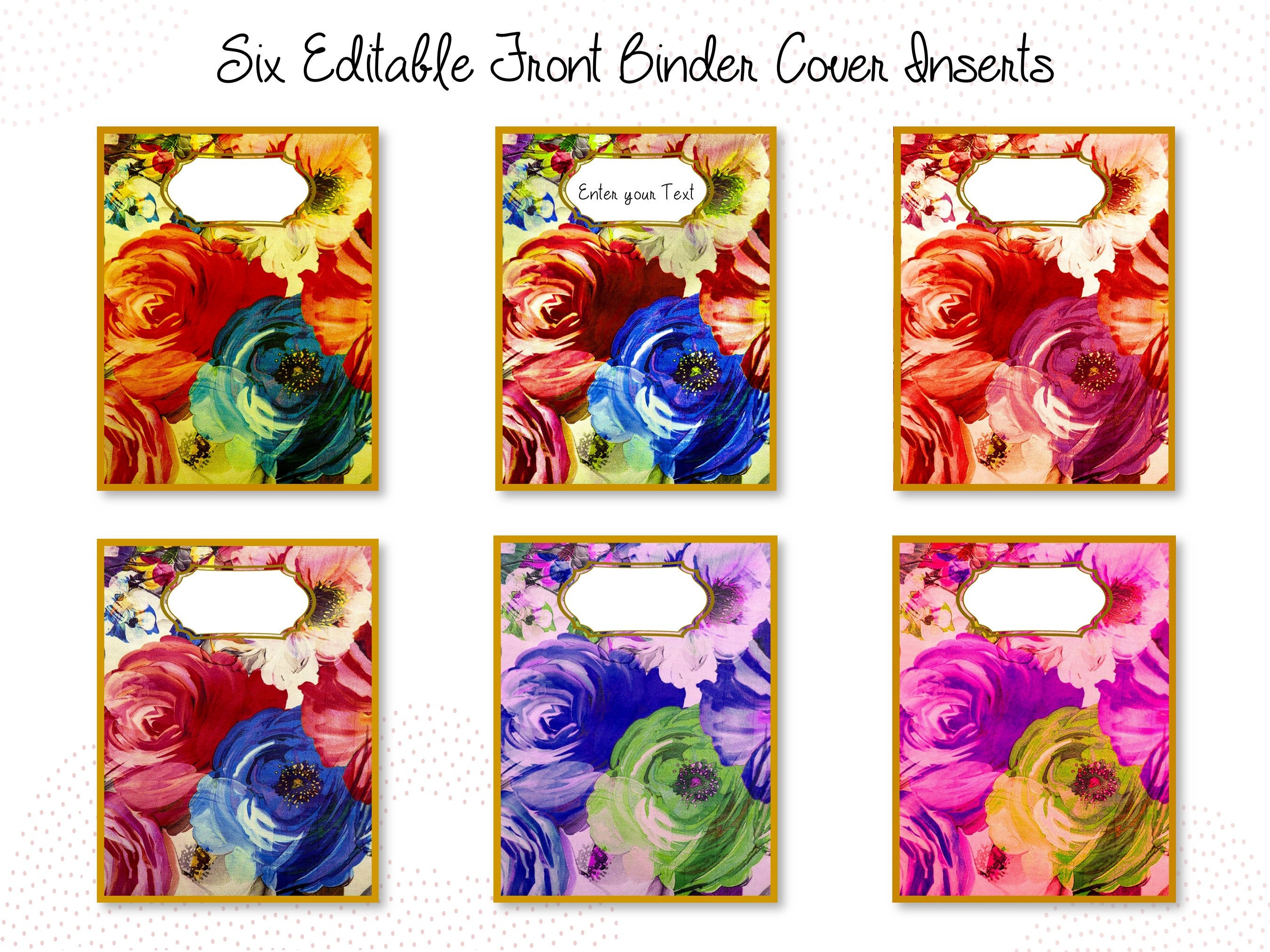 Vintage Floral Binder Cover Inserts, Backs & Spines | Perfect for ...