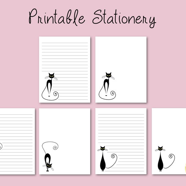 A4 Cat Writing Paper - Etsy