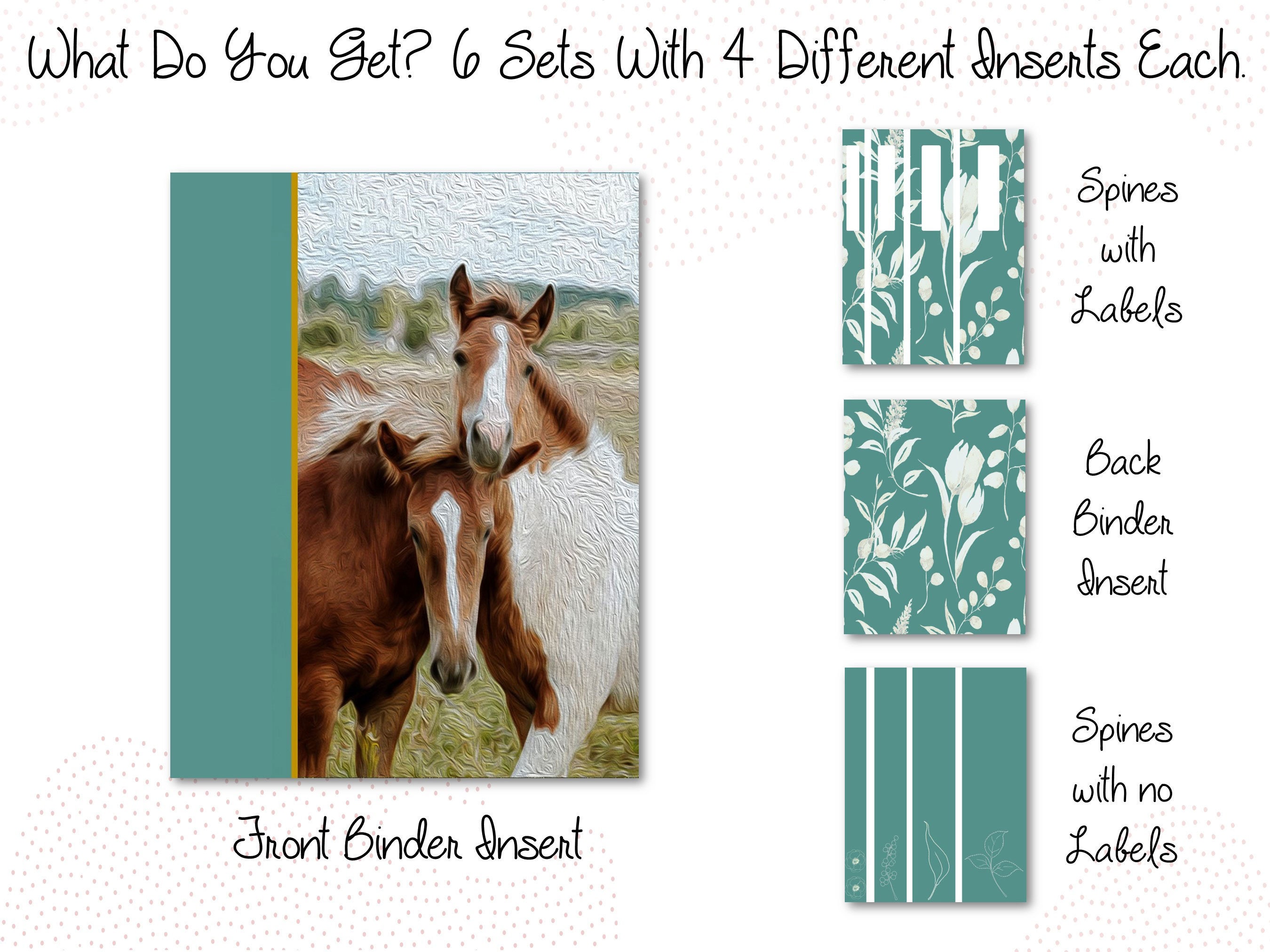 Horse Printable Binder Cover Sets | Plus Matching Binder Backs & Spines ...