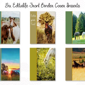 Horse Printable Binder Cover Sets Plus Matching Binder Backs & Spines ...